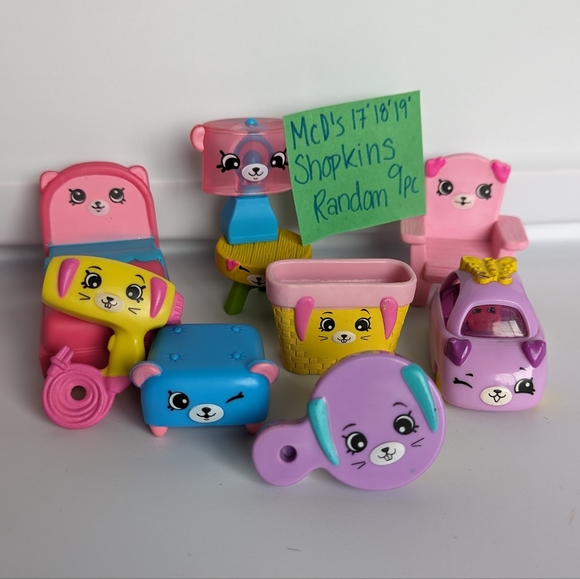 Shopkins | Toys | Shopkins 9pc Lot Mcdonalds 27 2018 2019 Car Bunny Bed ...